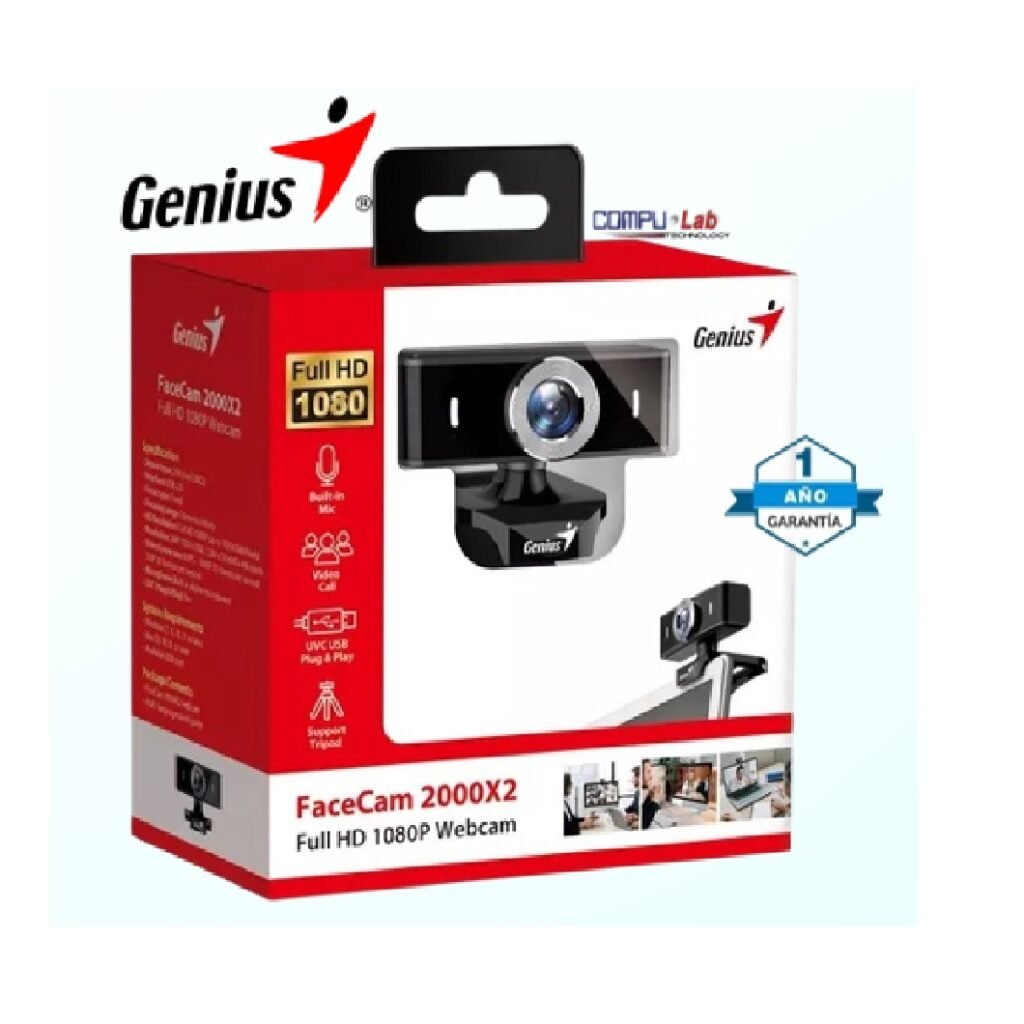 GENIUS FACECAM 2000X2 1080P FHD+MIC BLACK USB - Compulab Technology