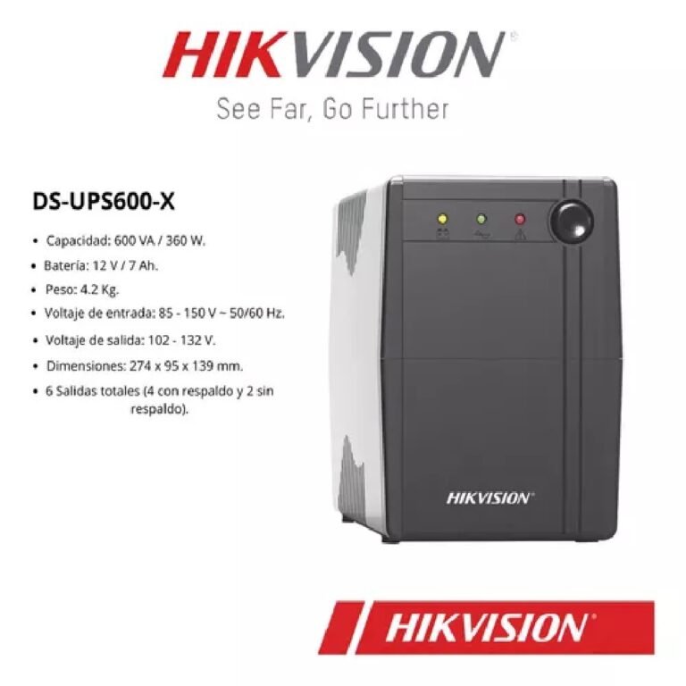 UPS HIKVISION DS-UPS600-X 600VA 360W/ 6 TOMAS /120V/BAT 12V-7AH ...